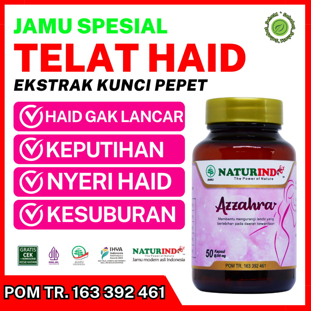 Jual Obat Pelancar Haid Telat Datang Bulan Azzahra Naturindo | Shopee ...