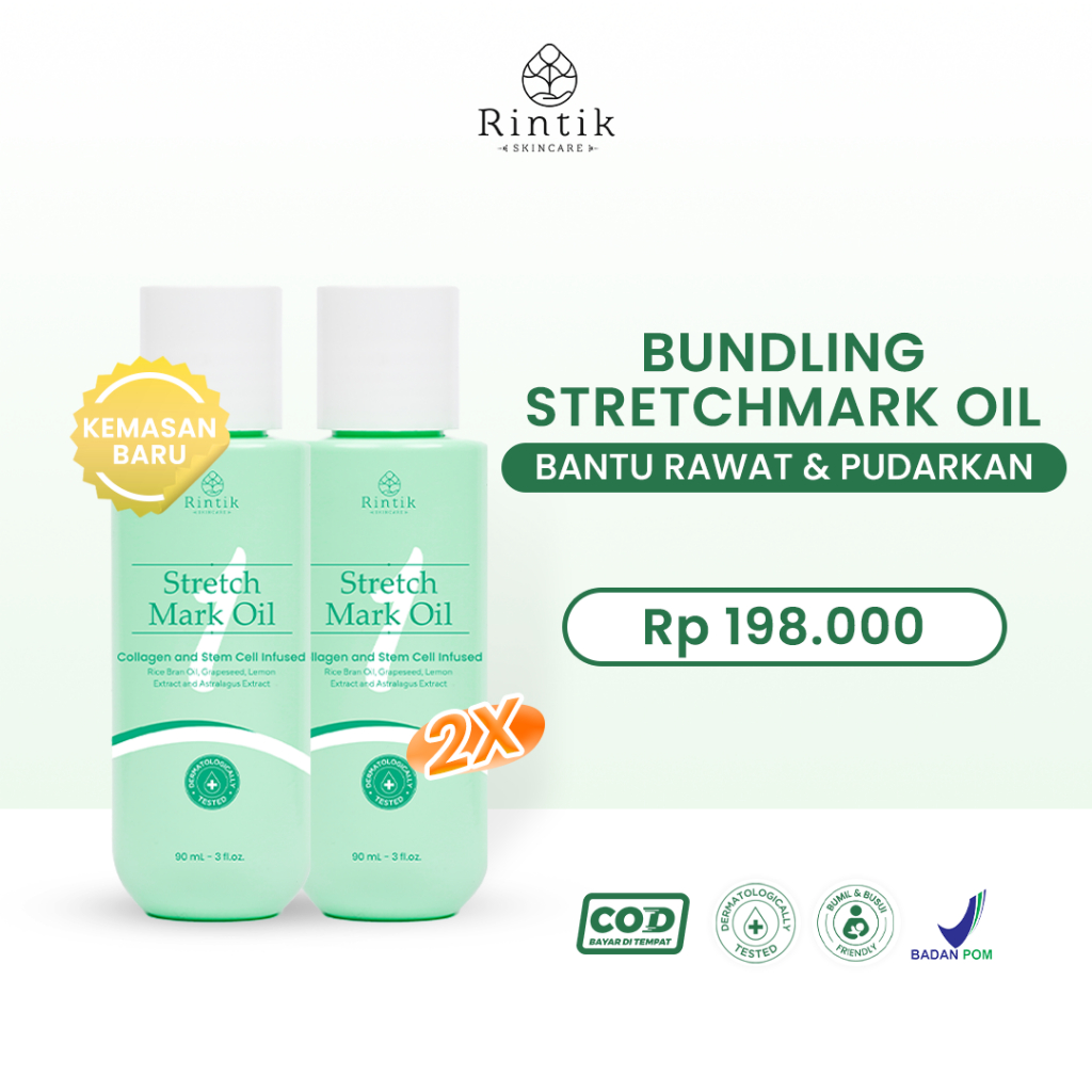Jual Paket Bundling Rintik Skincare Stretch Mark Oil (2pcs) - Pemudar ...