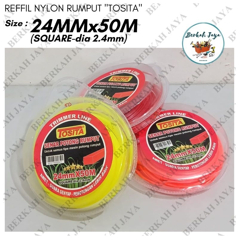 Jual Tali Senar Mesin Potong Rumput TOSITA 50M x 2.4mm | Trimmer Line ...