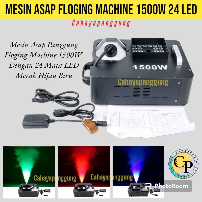 Jual Mesin Asap Floging 1500W 24 Led Full Color (Merah Hijau Biru ...