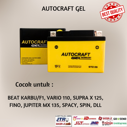 Jual Aki motor murah honda beat karbu accu GTZ5S aki autocraft gel berkualitas | Shopee Indonesia