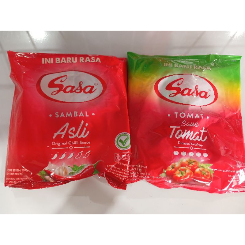 Jual Saus sambal & Saus tomat sachet sasa (24pcs, 8gr) | Shopee Indonesia