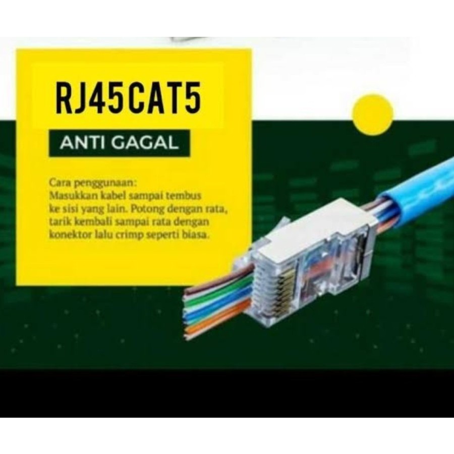 Jual CONNECTOR RJ45 ANTI GAGAL ISI 100 PCS | Shopee Indonesia