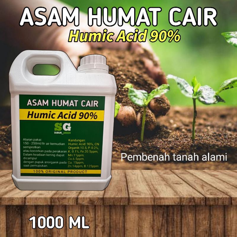 Jual ASAM HUMAT CAIR Humic Acid 90% pupuk pembenah tanah alami terlaris bisa cod kemasan 1000ml ...