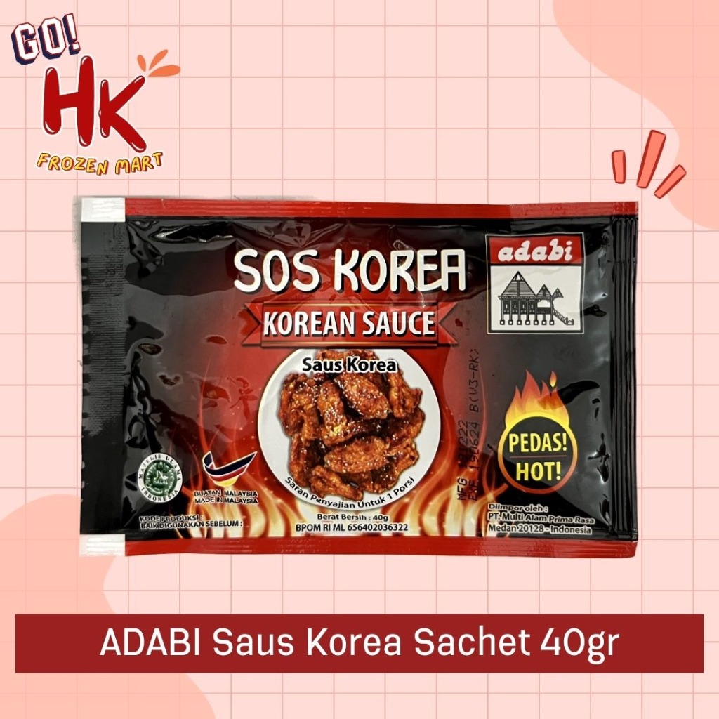 Jual Adabi Saus Korea Sachet 40gr | sos korean sauce pedas ayam goreng ...