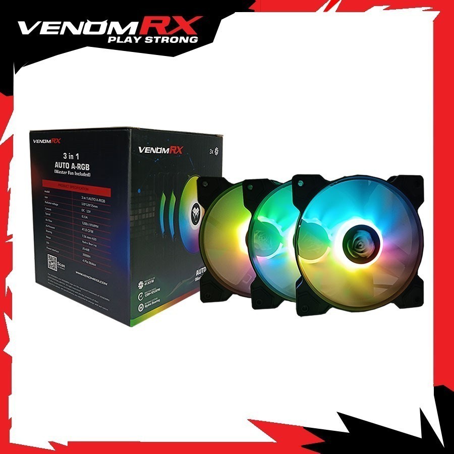 Jual Fan Case 12cm ARGB 3 In 1 Venom Rx Fan Auto RGB - VenomRx Fan ...