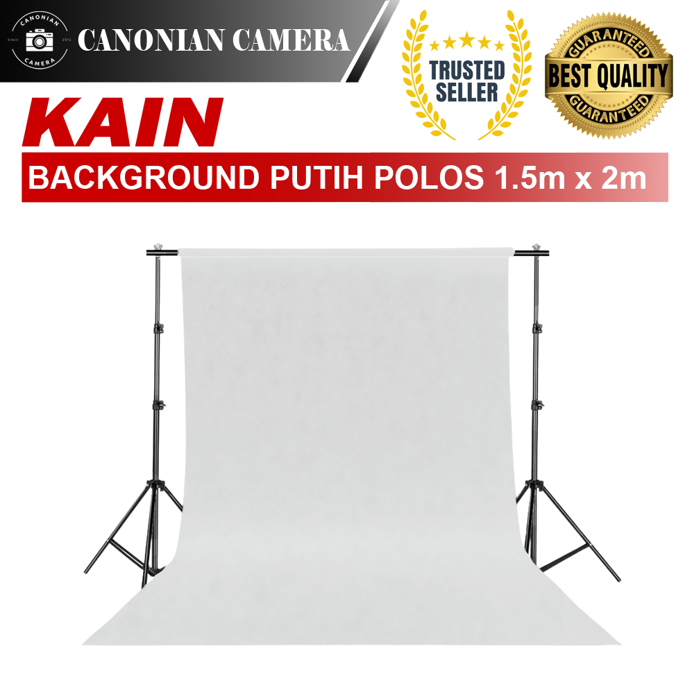 Jual Kain Background Backdrop Foto Studio Putih Polos 1.5m X 2m ...