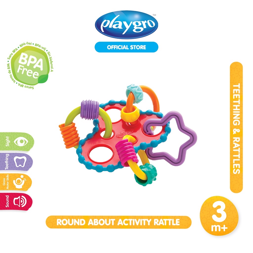 Jual Playgro Baby Activity Rattle / Round About / Twisting Barbel ...