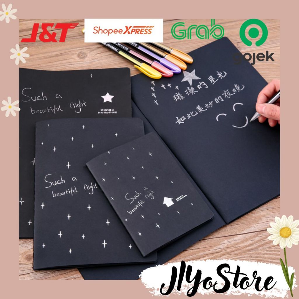 Jual Notebook Notepad Buku Hitam Black Polos Memo Catatan Notes Planner ...
