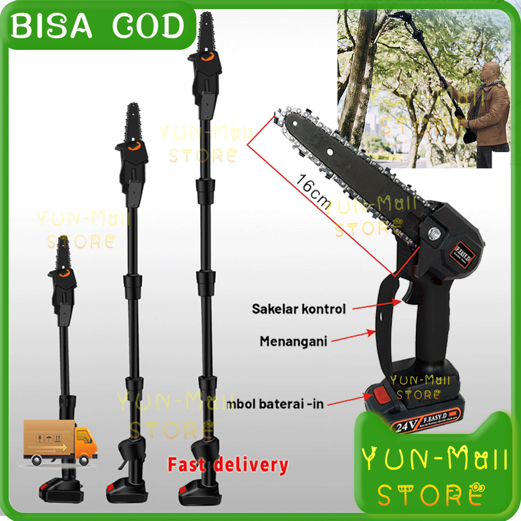 Jual YUN Mall Gergaji Mini Gergaji Listrik Gergaji Listrik Tanpa Kabel 6-In Gergaji Listrik 21V ...