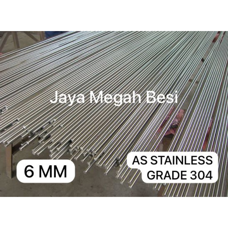 Jual As Stainless 304 dia 6 mm per 1 meter | Shopee Indonesia
