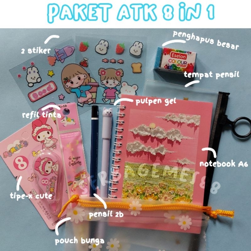Jual serbagemes88 - (COD) SET ALAT TULIS 8 IN 1 LENGKAP KARAKTER ...