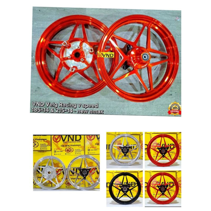 Jual VELG RECING VND V SPEED V1 BINTANG NMAX NEW UK 185/215-14 | Shopee ...