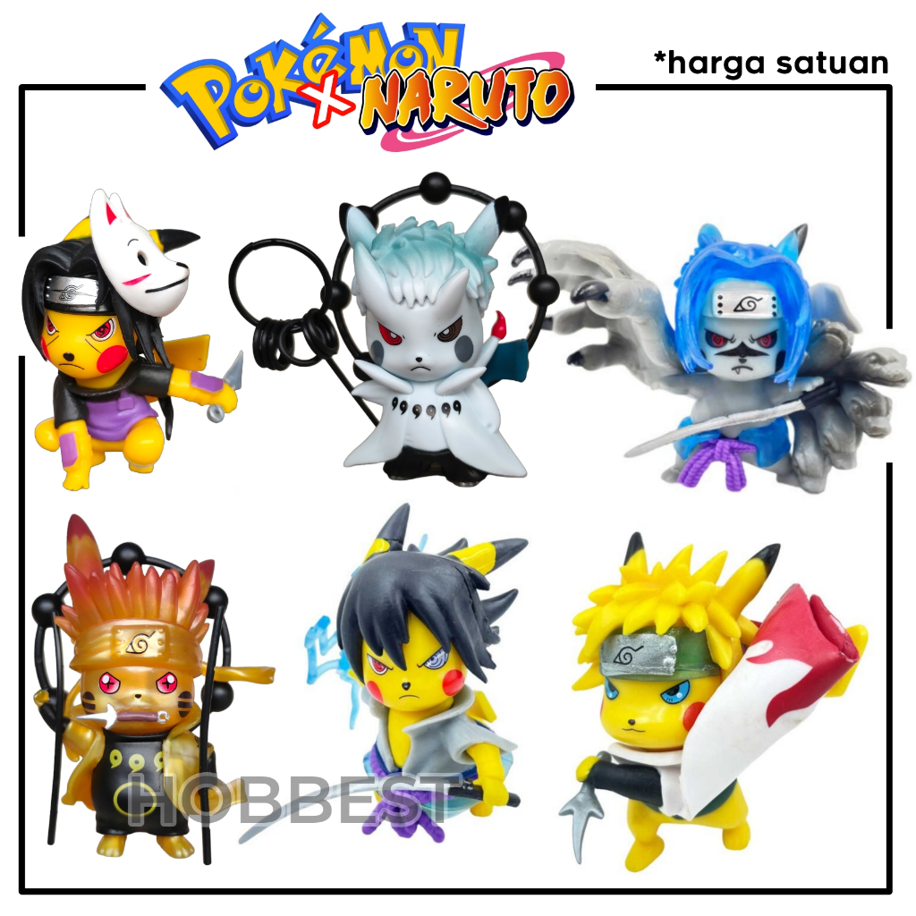 Jual Action Figure POKEMON x NARUTO - Miniatur Topper Kue Pajangan ...
