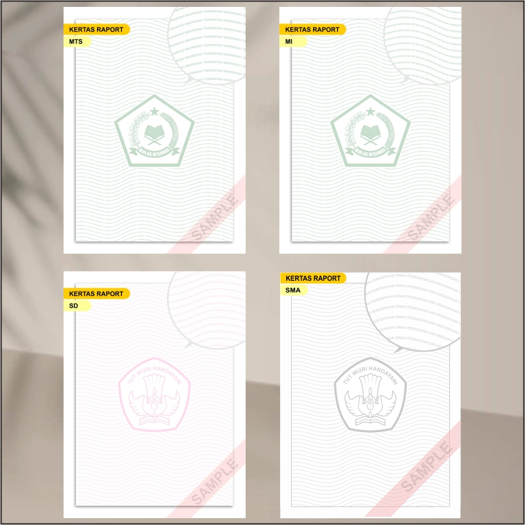 Jual KERTAS RAPORT 80GSM PAUD TK SD MI MTS DAN SMA / KERTAS RAPOR CETAK ...