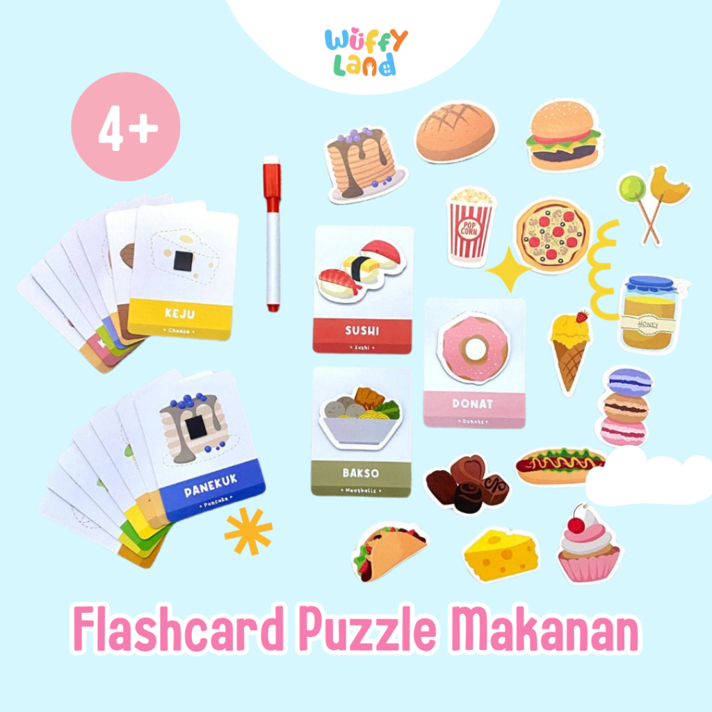 Jual WUFFYLAND Flashcard Puzzle Aneka Tema Wipe and Clean dan Sudah ...