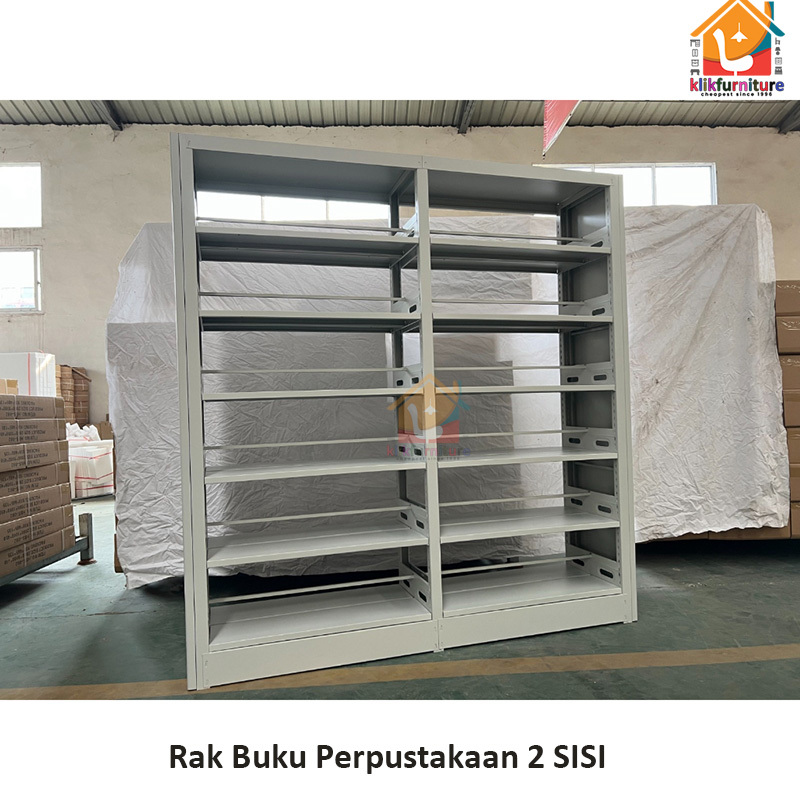 Jual Rak Buku Perpustakaan Besi Library Book Rack 2 Sisi HBS001 ...