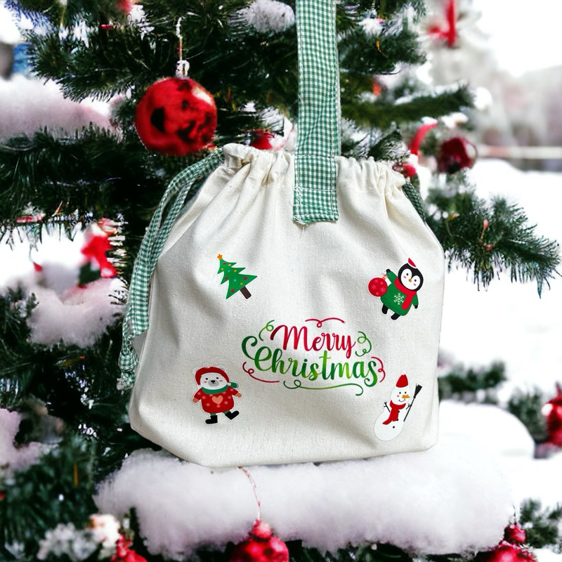 Jual Tas Kado Hampers Natal - Mini Gingham Tote Bag - Merry Christmas ...