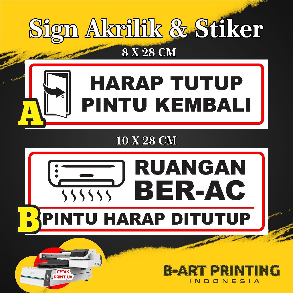 Jual HIMBAUAN Sticker Stiker Dan Akrilik | Tutup Pintu Ruangan AC ...