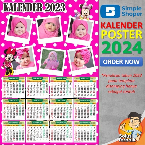 Jual Kalender Poster Tahunan 1 Lembar - Kalender 2024 | Shopee Indonesia