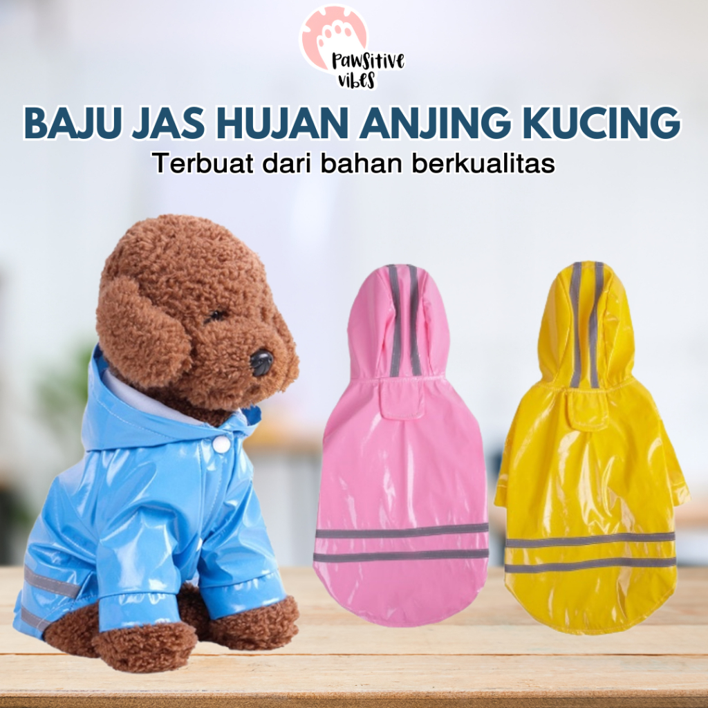 Jual Baju Jas Hujan Anjing Kucing Dog Cat Raincoat Waterproof Anti Air ...