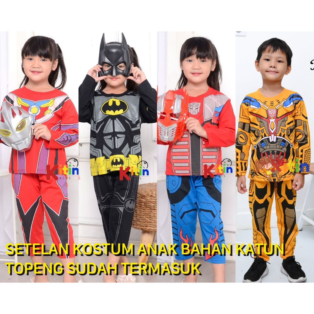 Jual KOSTUM SUPERHERO ANAK BAHAN KAOS ADEM / SETELAN KOSTUM ANAK COWO ...