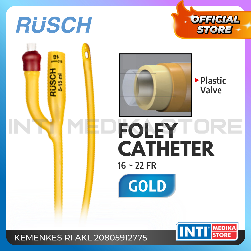 Jual RUSCH - GOLD Foley Catheter Plastic Valve | Folley Selang Kateter ...