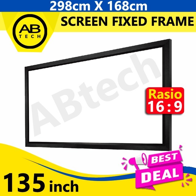 Jual Screen Projector Fixed Frame 135" 16:9 Layar proyektor home ...
