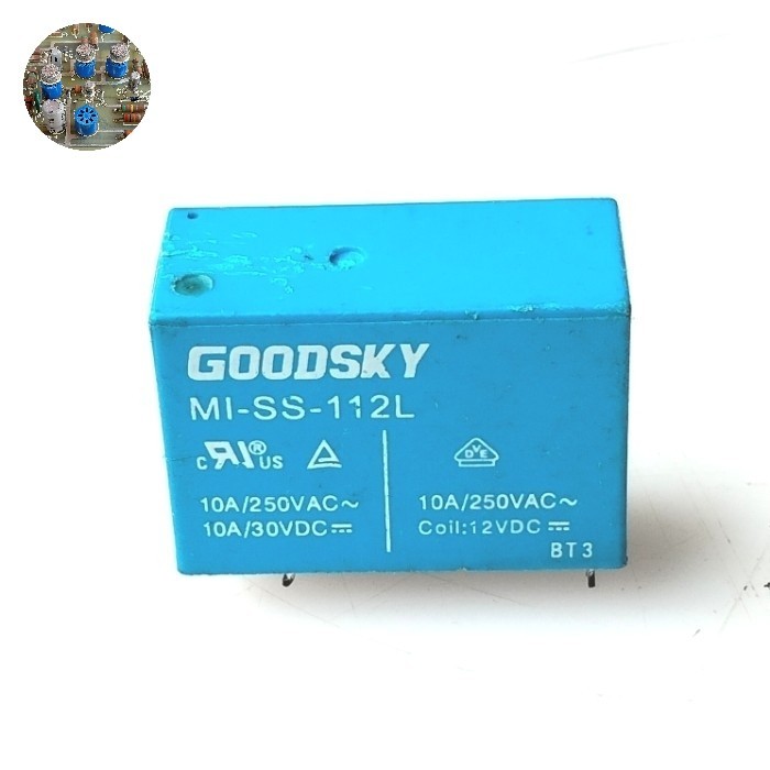 Jual RELAY GOODSKY MI-SS112L Relay SPDT coil 12V DC Contact 10A 250V AC ...