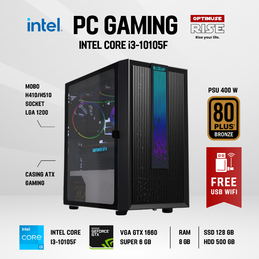 Jual PC RAKITAN GAMING INTEL CORE i5 10400f GEN 10 VGA 1650 DDR6 4GB SSD Cocok Editing Rendering ...