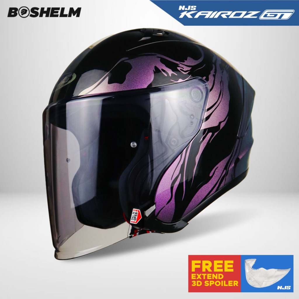 Jual BOSHELM Helm NJS KAIROZ GT MOTIF Helm Half Face SNI | Shopee Indonesia