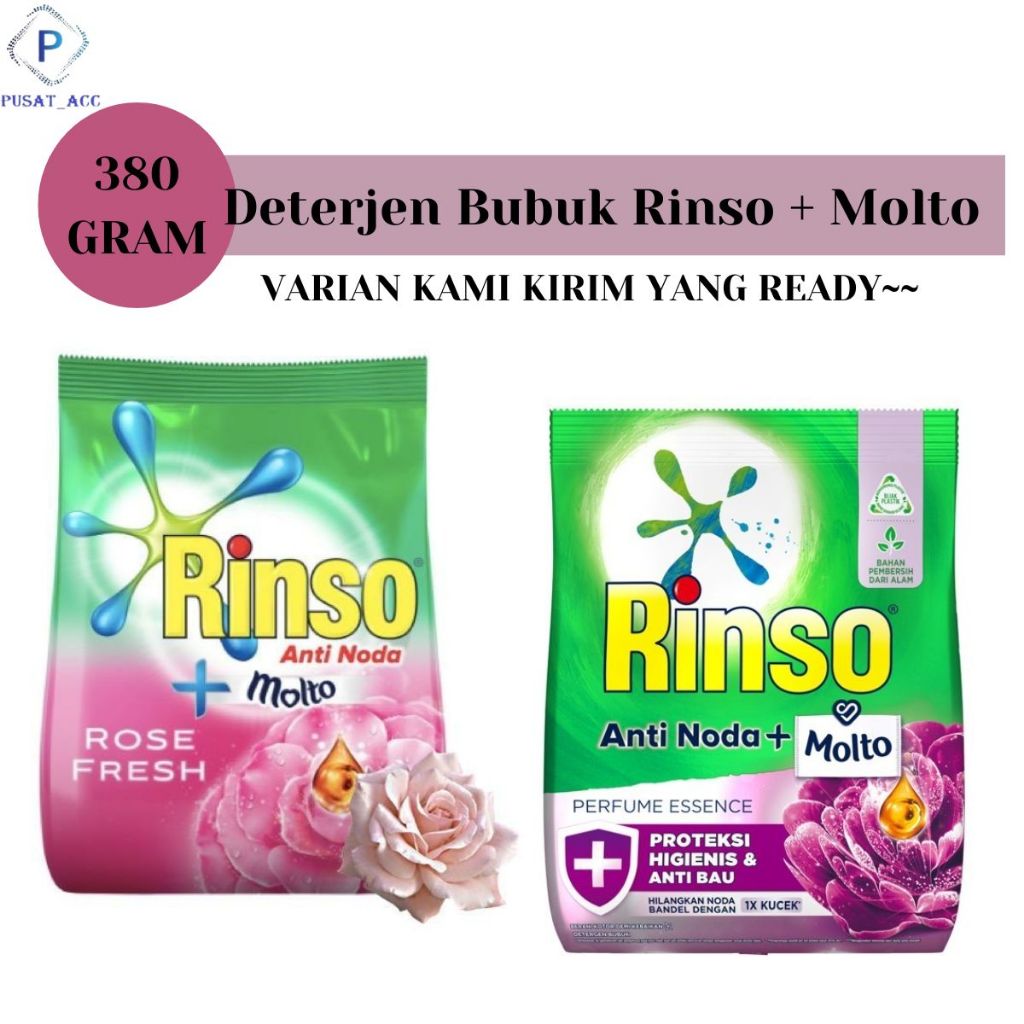 Jual RM01- Rinso Bubuk Anti Noda_ Molto Classic Fresh 380 Gram | Shopee ...