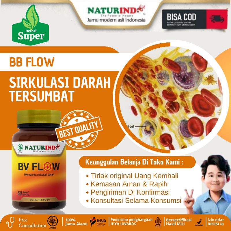 Jual BV FLOW Obat Penyumbatan Melancarkan Sirkulasi Darah Jamu Herbal ...