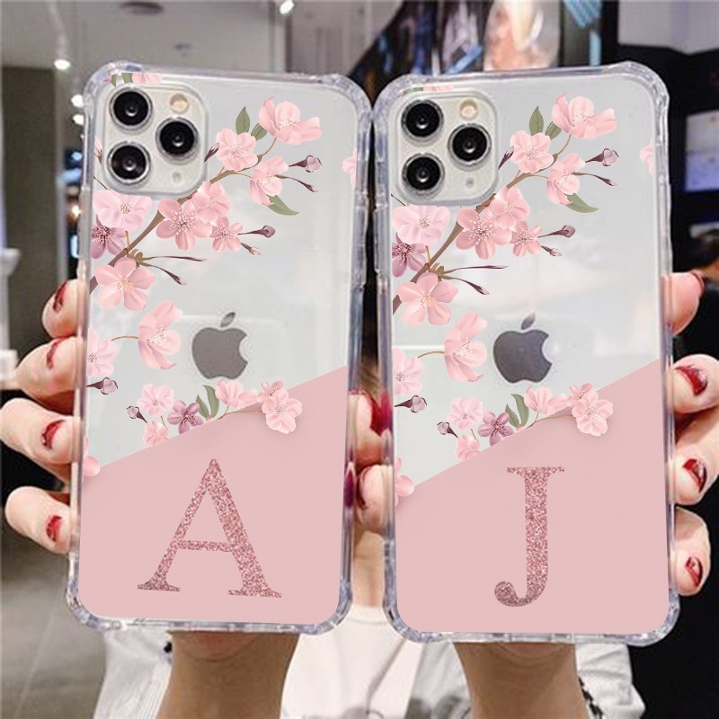 Jual Custom Case Alphabet/Huruf A B C D Premium Bunga Elegan Softcase ...