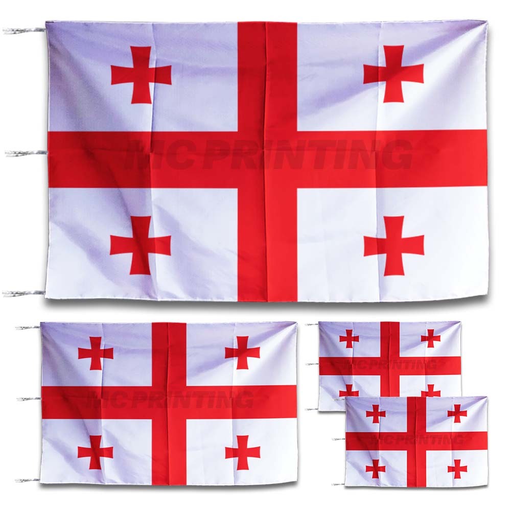 Jual Bendera Negara Georgia - Ukuran Kecil-Besar Bahan Satin Peles ...
