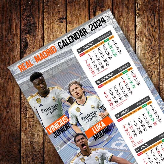 Jual Kalender Dinding Real Madrid - 4 Bulanan | Shopee Indonesia