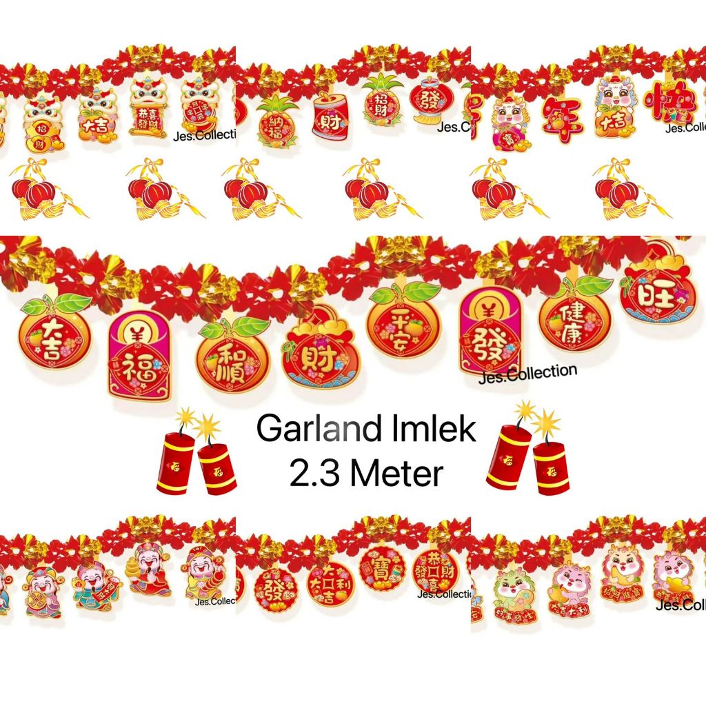 Jual Garland Imlek Tahun Naga 2024 Slinger imlek Lucu varian banyak ...