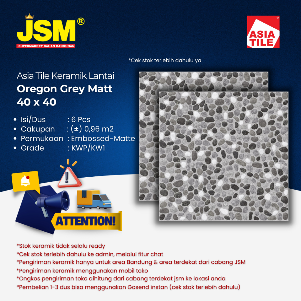 Jual Asia Tile Keramik Lantai Oregon Grey Matt 40x40 - JSM Supermarket ...