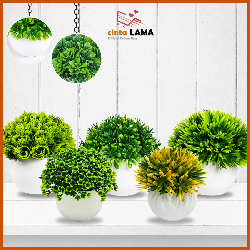 Jual Pot Bunga Plastik Mini Tanaman Hias Daun Artificial Ornamen ...