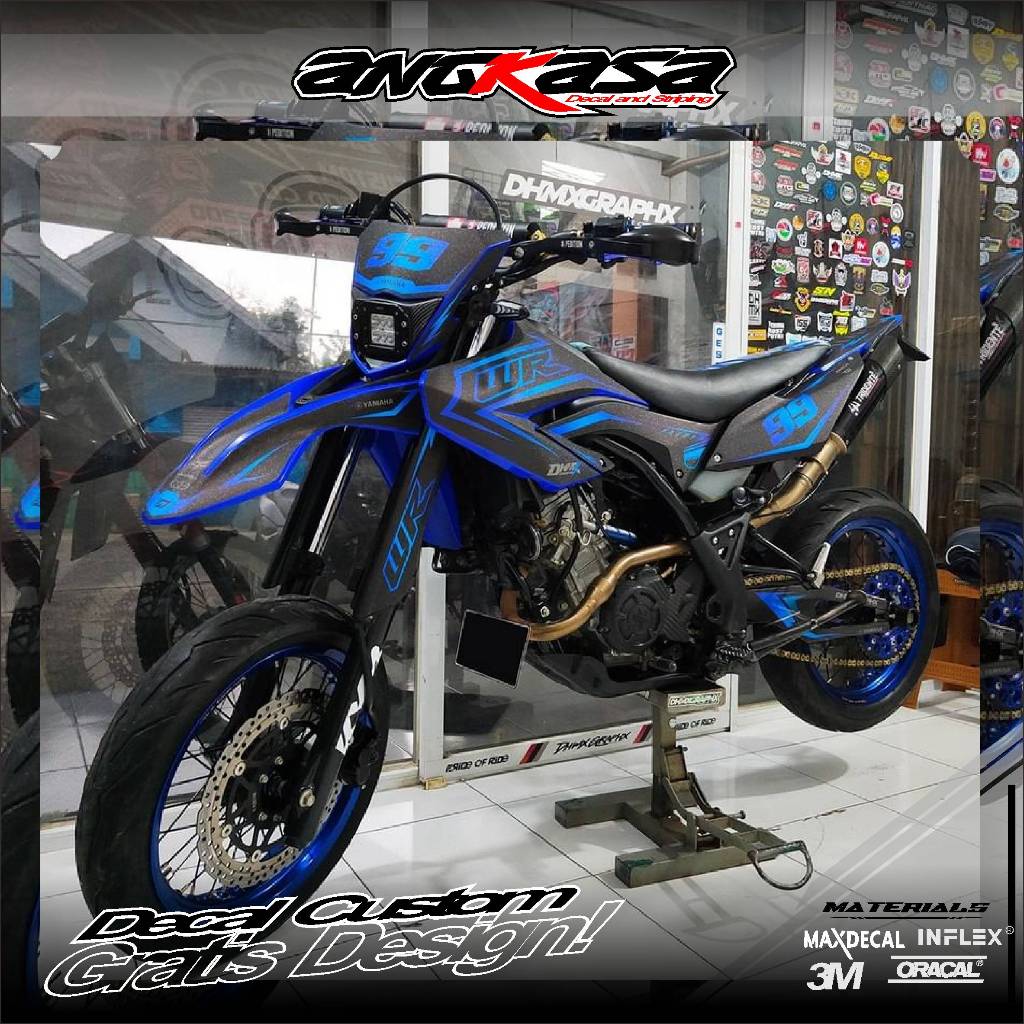 Jual DECAL STIKER WR 155 BIRU HITAM SIMPEL KEREN MOTIF TERBARU | Shopee ...