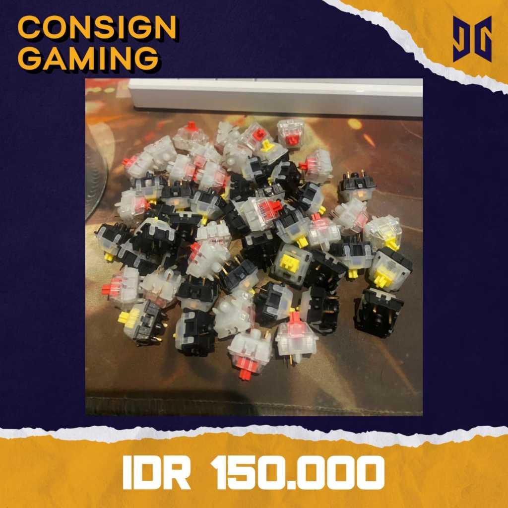 Jual 21 PCS JWICK RED SWITCH LUBED & 31 PCS GATERON YELLOW KS-3X47 ...