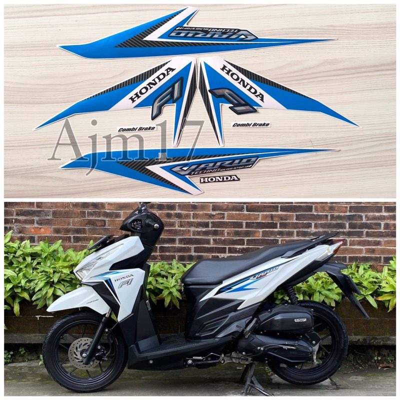 Jual STIKER STRIPING VARIO TECHNO 2015 PUTIH BIRU SONIC WHITE BLUE ...