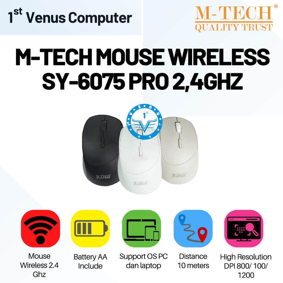 Jual Mouse Wireless M-Tech SY-6075 Pro 2,4Ghz / MOU17-MT | Shopee Indonesia