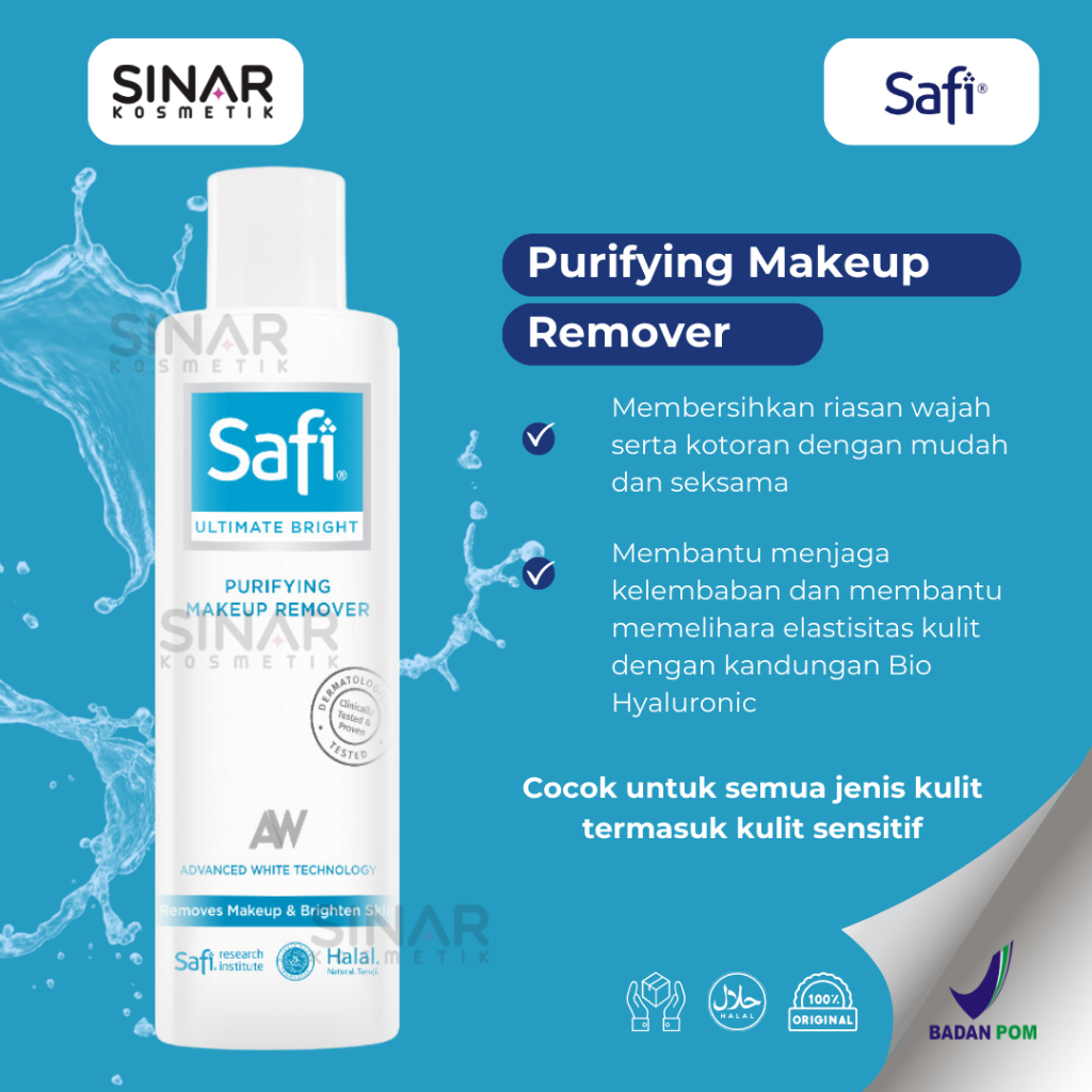 Jual Safi Ultimate Bright Purifying Make Up Remover 200ml | Shopee ...