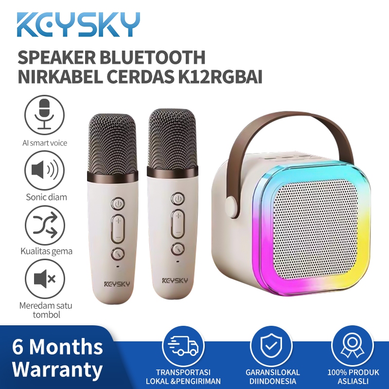 Jual Keysky 2Mic 1 K12 Speaker bluetooth karaoke speaker ktv Cute Wireless Lucu Portabel Luar ...