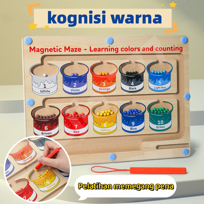 Jual 【Ready】Mainan Sorting Warna Magnet Kayu/klasifikasi Warna Maze ...