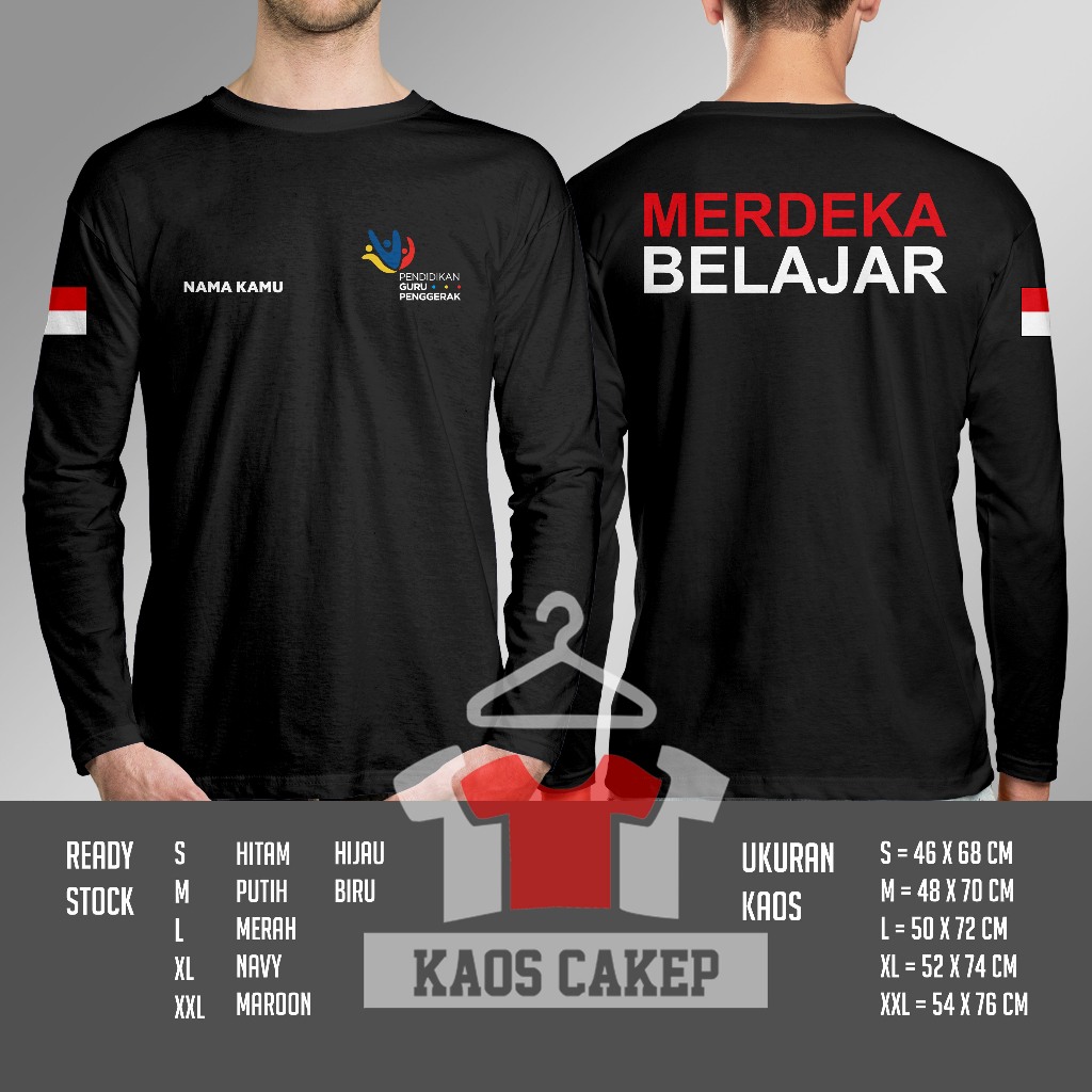 Jual Kaos Merdeka Belajar Pendidikan Guru Penggerak Logo Gratis Nama ...