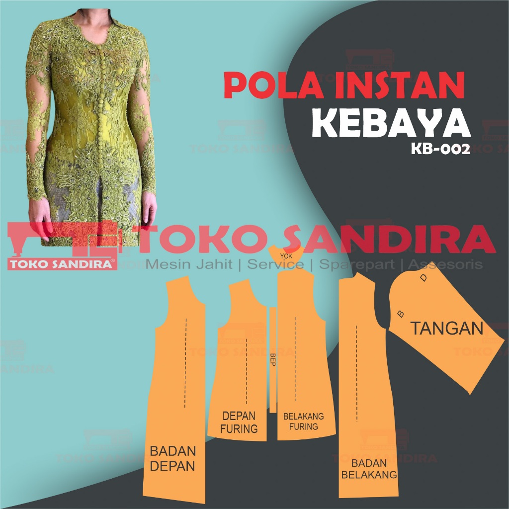 Jual pola instan kebaya/pola instan kebaya modern/pola kebaya wanita ...