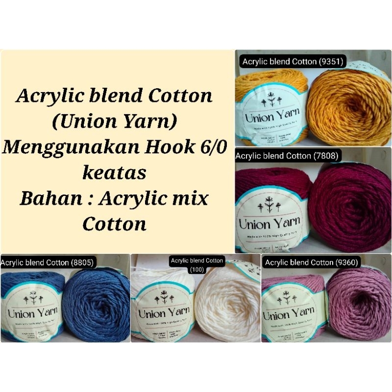 Jual Benang Rajut Acrylic blend Cotton (Union Yarn) | Shopee Indonesia