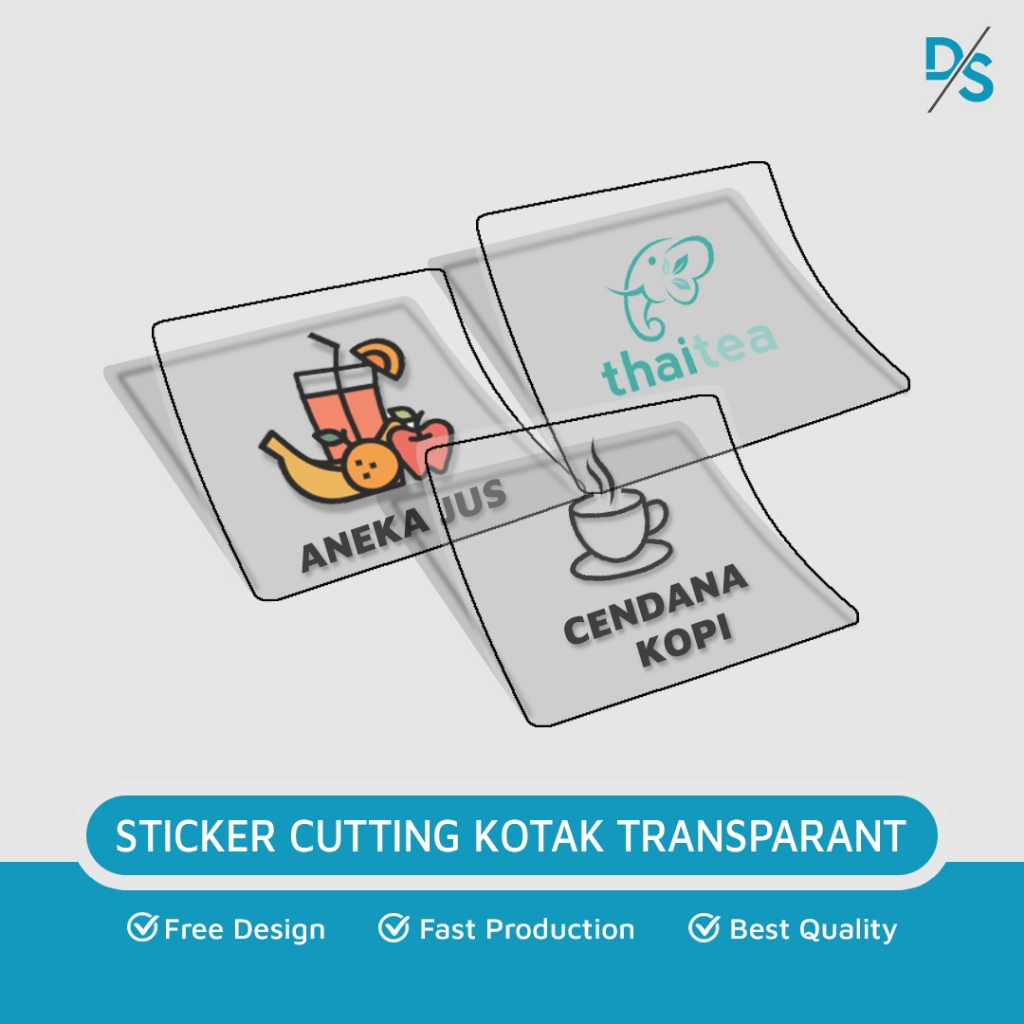Jual DSPRINTING - Cetak Stiker Custom - Transparan Kotak - Label Botol ...